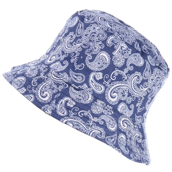 Accessories | Womens Blue Paisley Pattern Bucket Hat Nwt | Poshmark